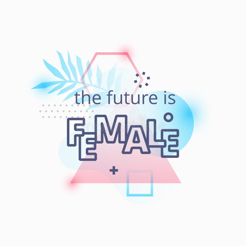 Emblem with the Future is Female Words Stock Illustration ...