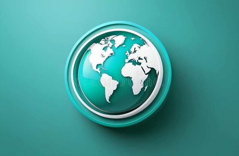 The Emblem of the Globe, the Logo with Continents, Blue Tinting Stock ...