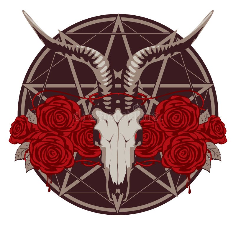 Pentagram Goat Skull Stock Illustrations – 591 Pentagram Goat Skull ...