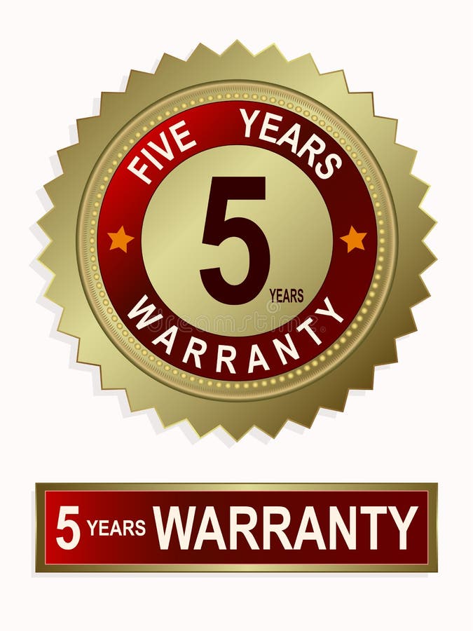 Emblem of Gold Color with Text of Five-year Guarantee Stock Vector ...