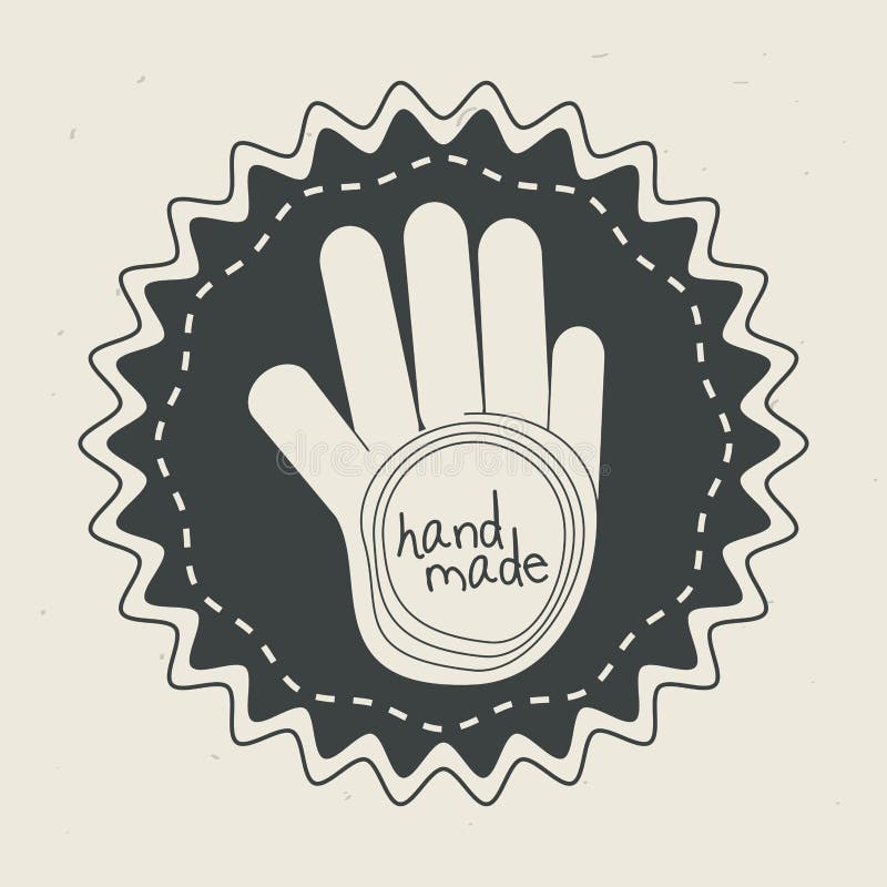 Emblem Hand Open Image Icon Design Stock Illustration - Illustration of ...