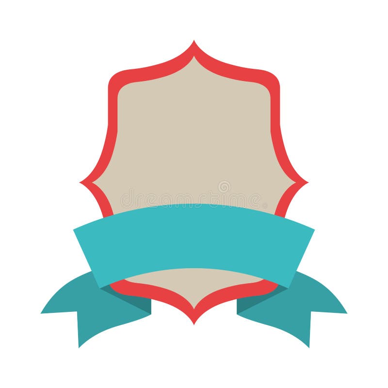 Emblem Heraldic with Blue Label and Red Border Stock Vector ...