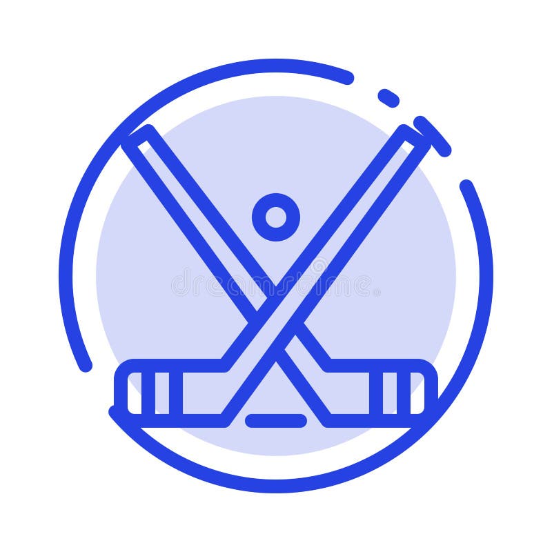 Emblem, Hockey, Ice, Stick, Sticks Blue Dotted Line Line Icon Stock ...
