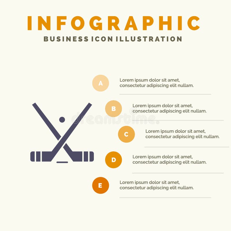 Emblem, Hockey, Ice, Stick, Sticks Solid Icon Infographics 5 Steps ...