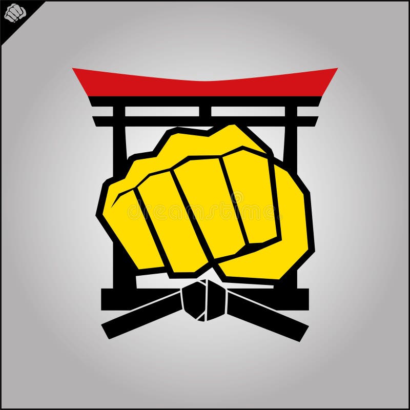 Emblem of Karate Power Fist Patch. Vector. Stock Vector - Illustration ...