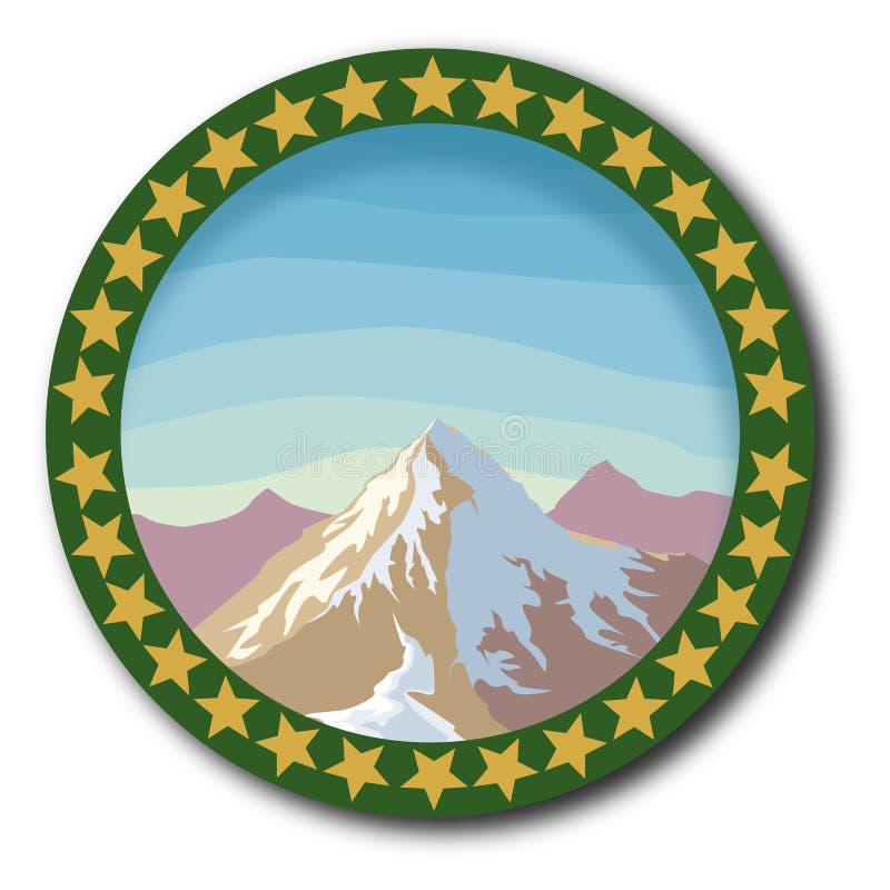 Emblem Landscape Mountain Frame Isolated Stock Vector - Illustration of ...