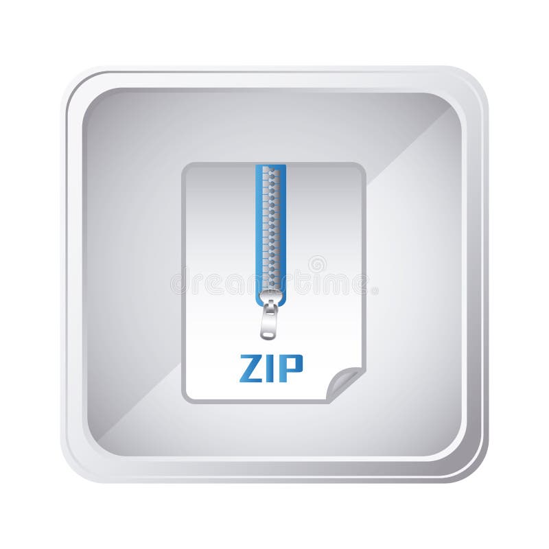Emblem Laptop Zip Document Icon Stock Illustration - Illustration of ...