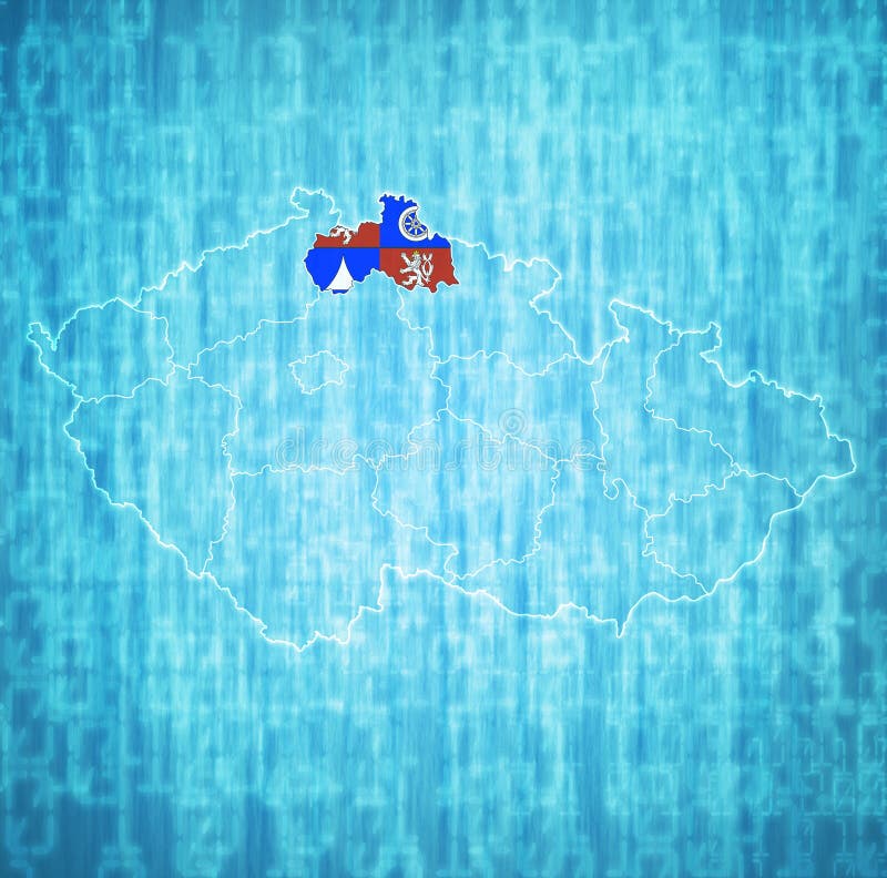 Liberec Region on Administration Map of Czech Republic Stock ...