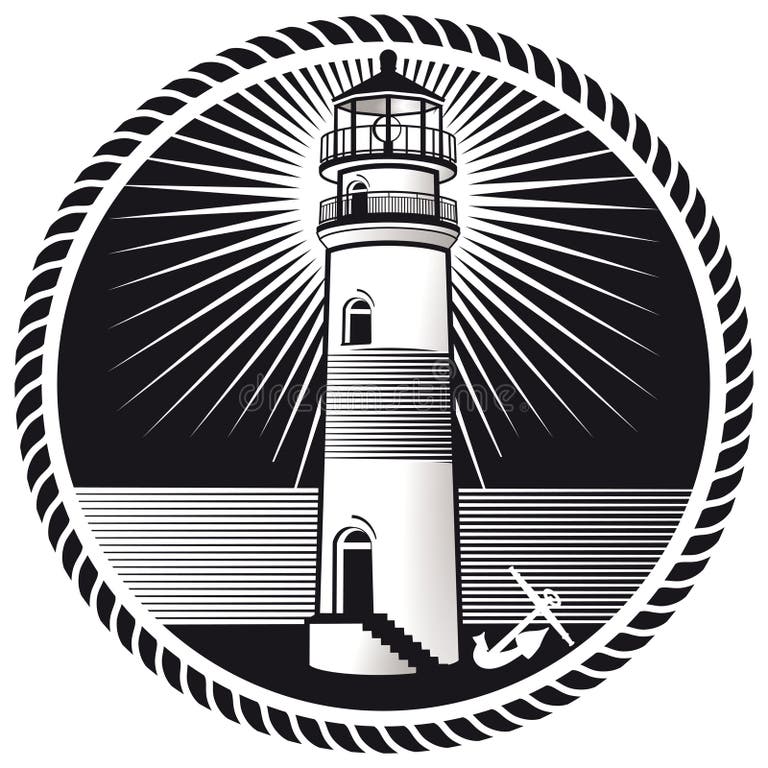 Lighthouse emblem stock vector. Illustration of emblem - 29917787