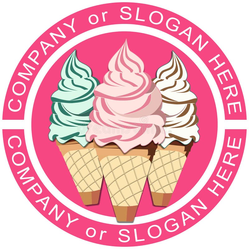 Emblem Logo for an Ice Cream Product Company Stock Illustration ...