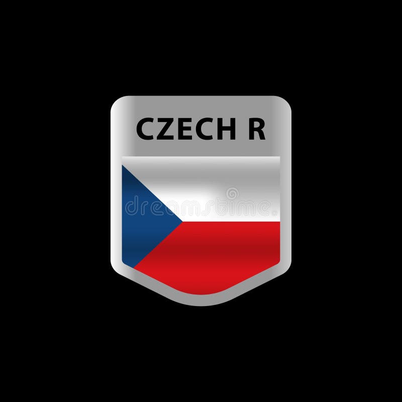 Emblem Logo Icon Czech Republic Nation Flag Design Vector Stock Vector ...