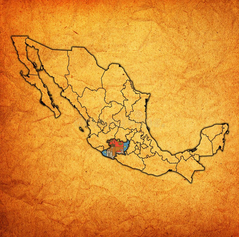 Michoacan on Administration Map of Mexico Stock Illustration ...