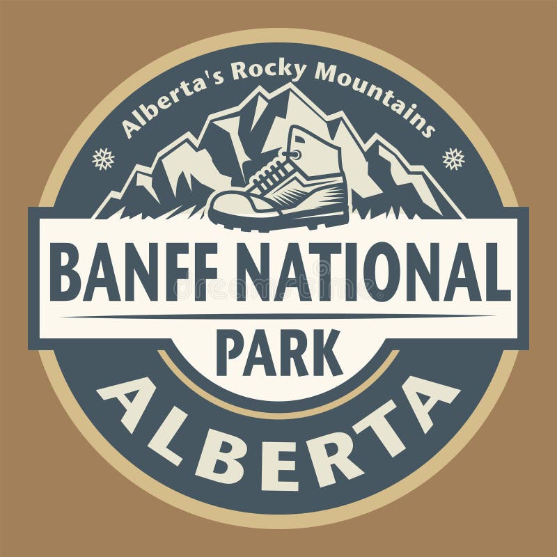 Emblem with the Name of Banff National Park, Alberta, Canada Stock ...