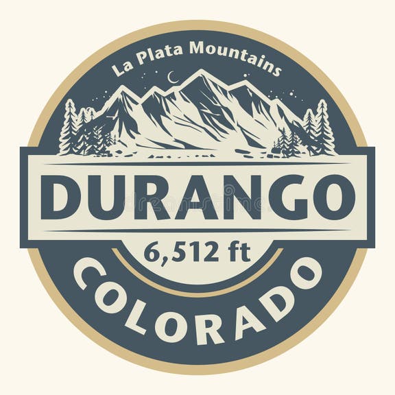 Emblem with the Name of Durango, Colorado Stock Vector - Illustration ...