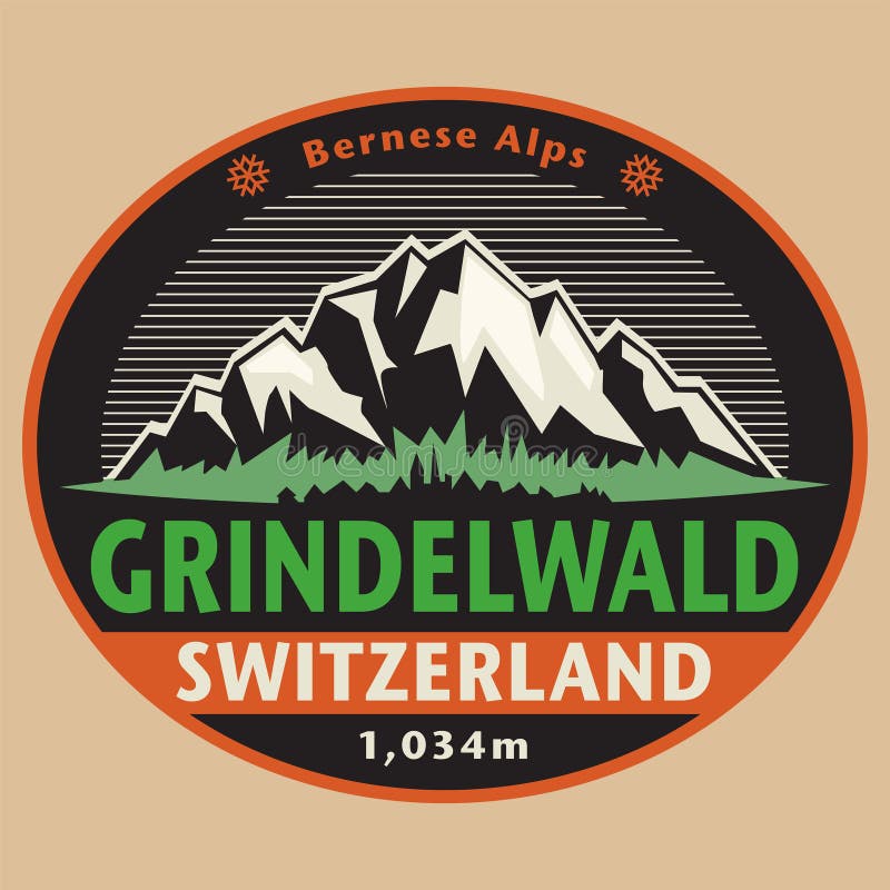 Emblem with the Name of Grindelwald, Switzerland Stock Vector ...