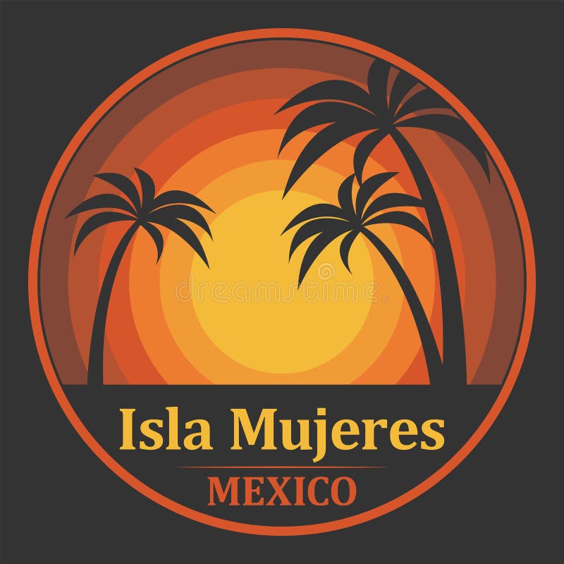 Emblem with the Name of Isla Mujeres, Mexico Stock Vector ...