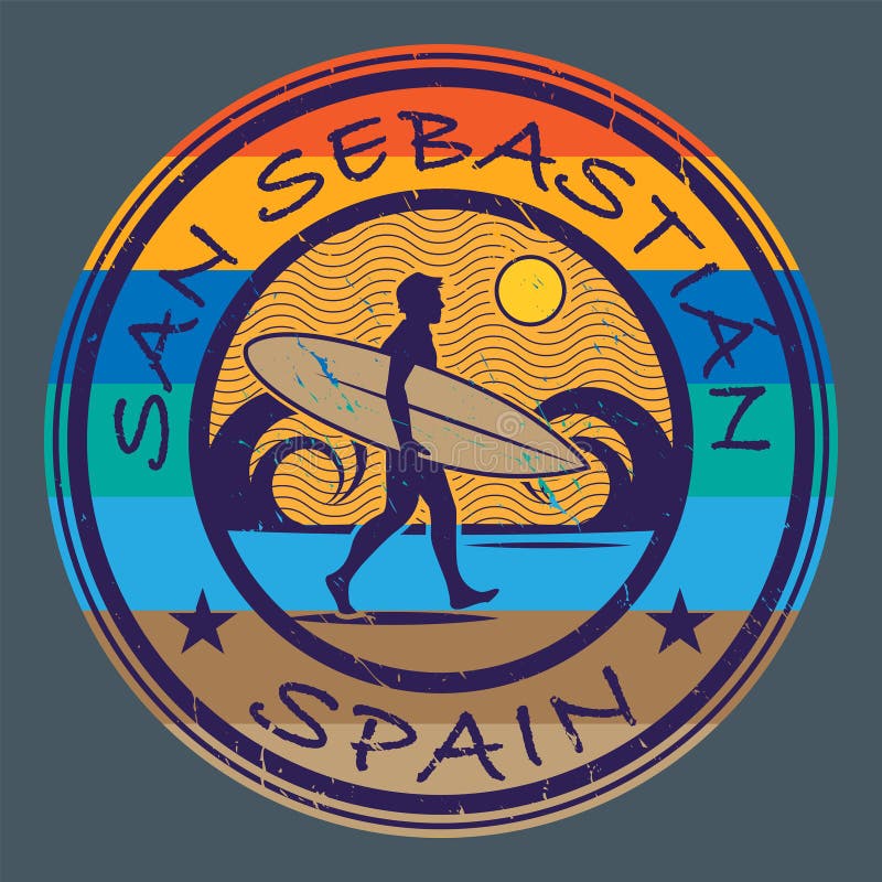 Emblem with the Name of San Sebastian, Spain Stock Vector ...