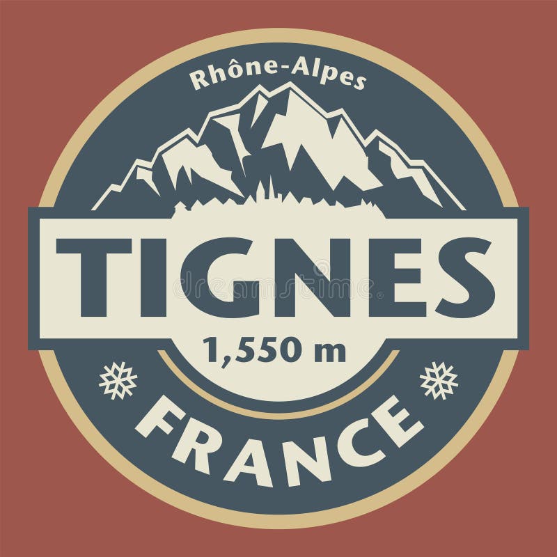Emblem with the Name of Tignes, France Stock Vector - Illustration of ...