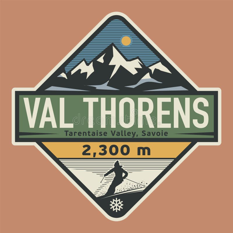 Emblem with the Name of Val Thorens, France Stock Vector - Illustration ...