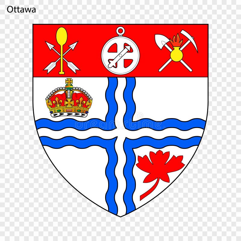 Emblem of Ottawa stock illustration. Illustration of arms - 130369378