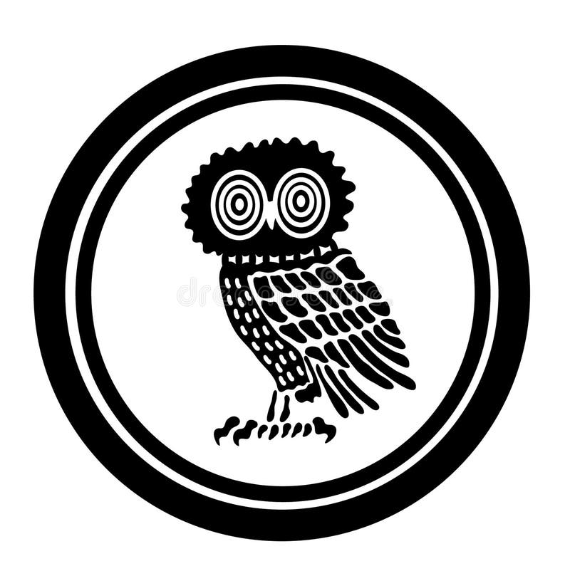 Emblem with an owl stock illustration. Illustration of curve - 37648814