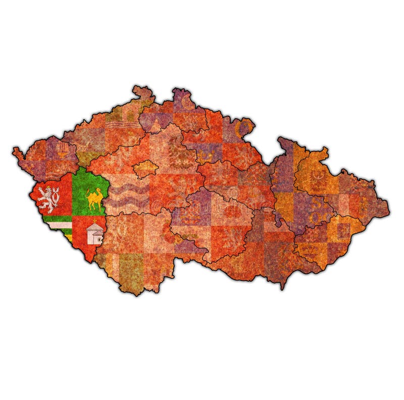 Plzen Region on Administration Map of Czech Republic Stock Illustration ...