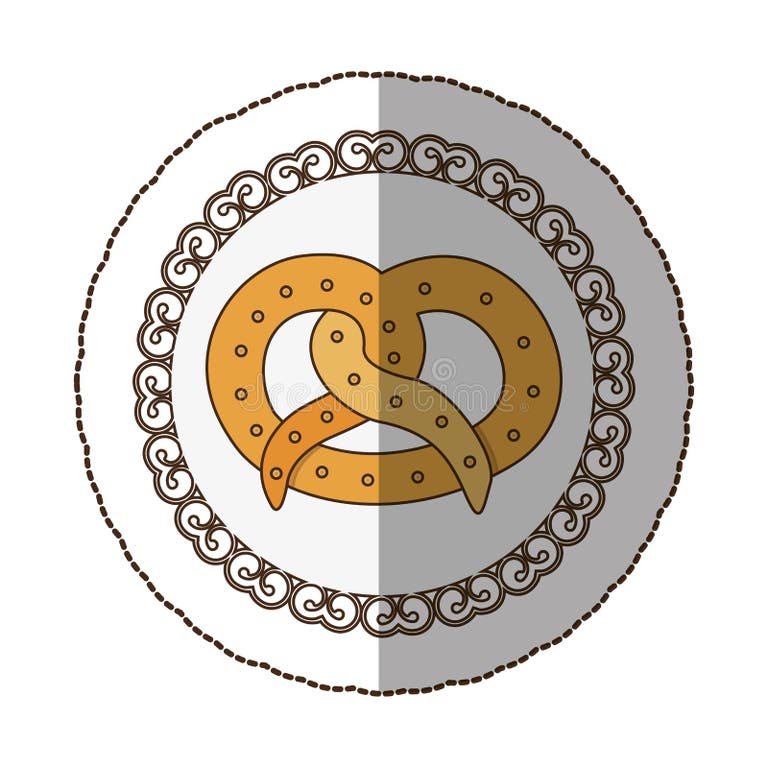 Emblem pretzel bread icon stock illustration. Illustration of figure ...