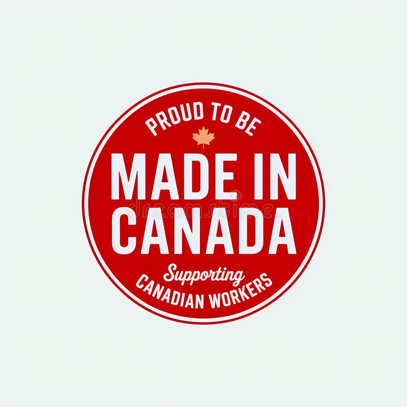Circular Canadian Emblem Advocating Consumer Support for Domestic ...