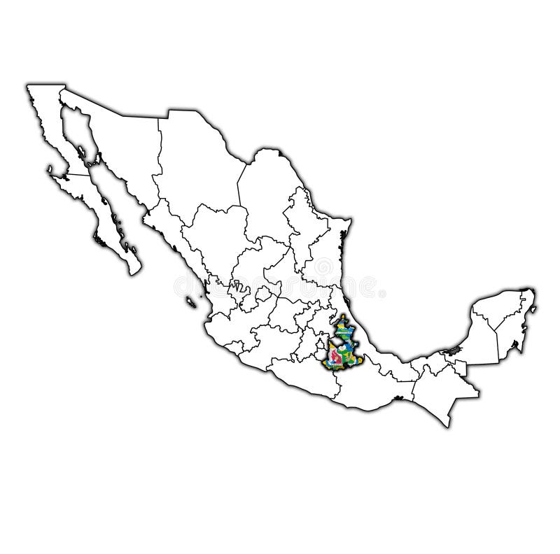 Puebla on Administration Map of Mexico Stock Illustration ...