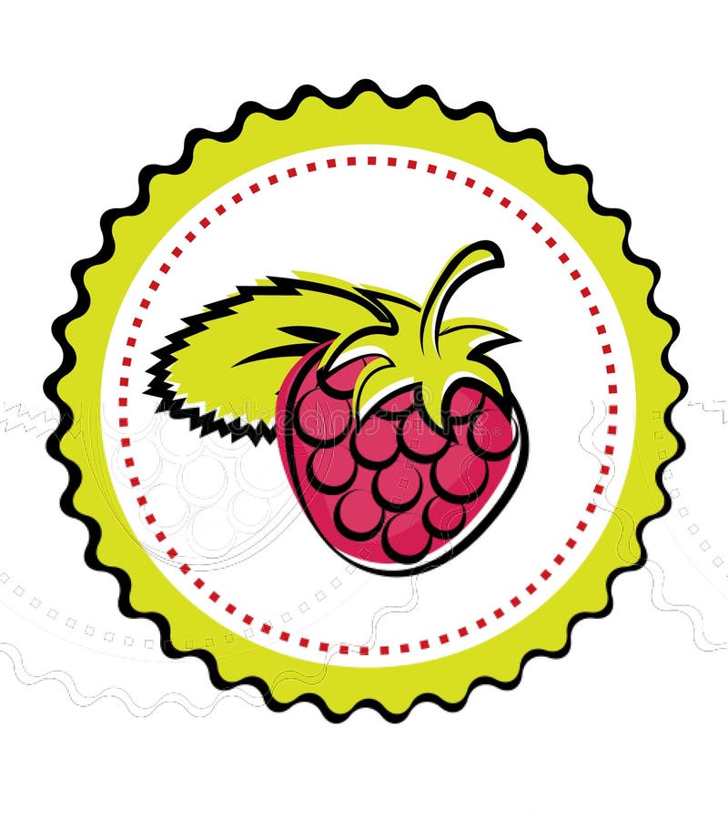 Raspberry Emblem stock illustration. Illustration of raspberry - 53170616