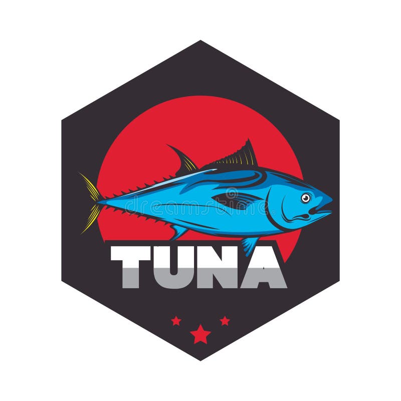 Tuna logo stock vector. Illustration of dentistry, blue - 105776191