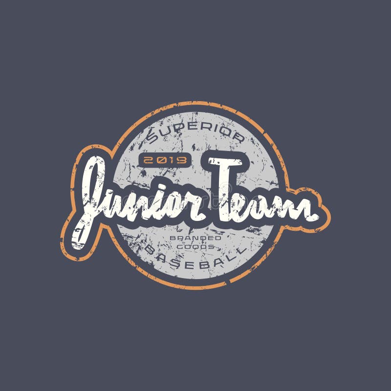 Emblem with Rough Texture for Baseball Junior Team Stock Vector ...