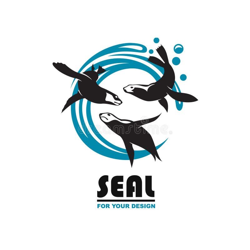 Sea seal emblem stock vector. Illustration of blue, emblem - 112468165