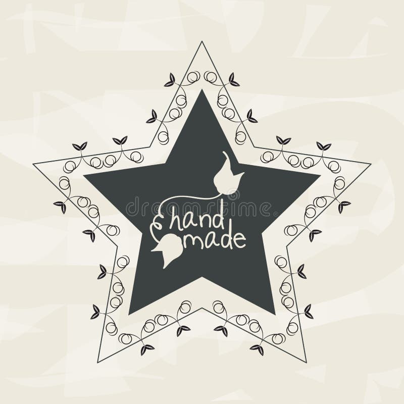 Emblem in Shape of Star with Branches Design Stock Vector ...