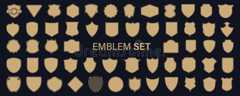 Emblem Shield Badges Collection. Set of Shield Elements Frame Stock ...