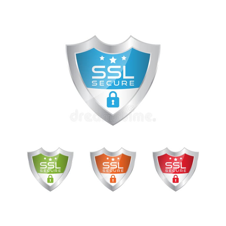 Emblem Shield 3d Secure Modern SSL Logo Stock Vector - Illustration of ...