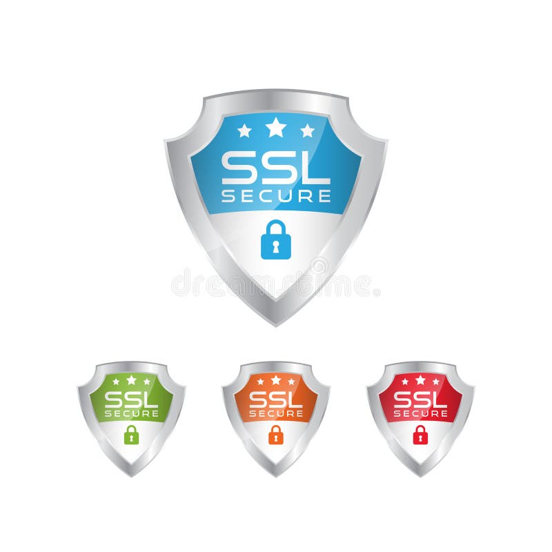 Emblem Shield 3d Secure Modern SSL Logo Stock Vector - Illustration of ...