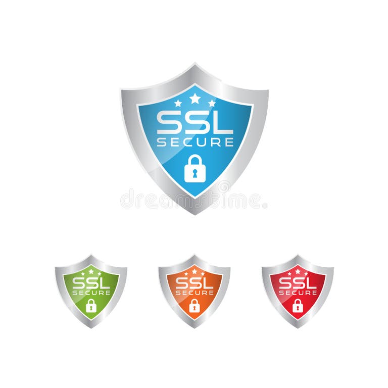 Emblem Shield 3d Secure Modern SSL Logo Stock Vector - Illustration of ...