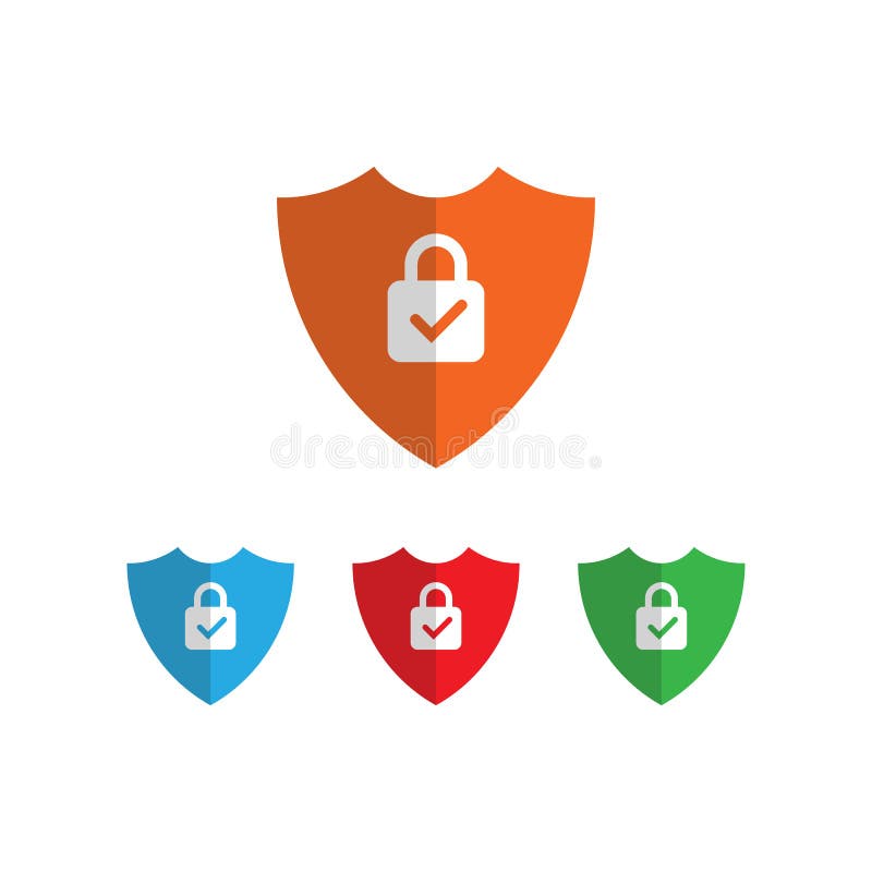 Emblem Shield Secure Modern Icon Logo Stock Vector - Illustration of ...