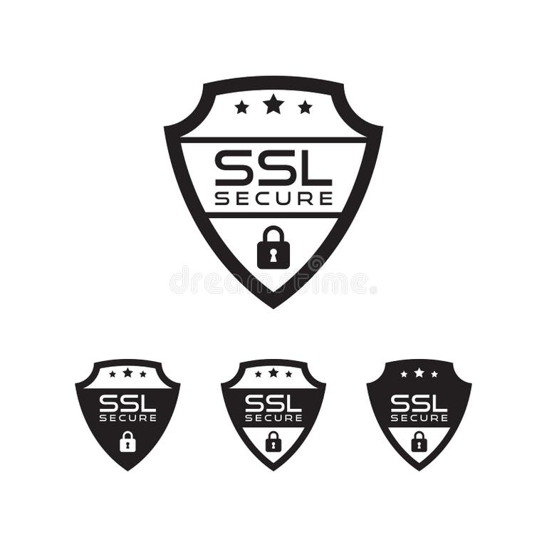 Emblem Shield Secure Modern SSL Logo Stock Vector - Illustration of ...