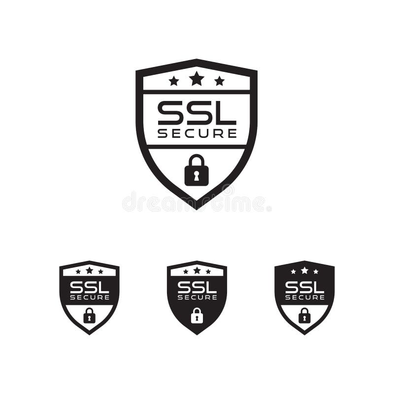 Emblem Shield Secure Modern SSL Logo Stock Vector - Illustration of ...