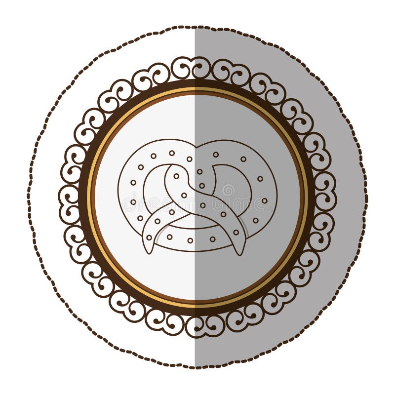Emblem Silhouette Pretzel Bread Icon Stock Illustration - Illustration ...