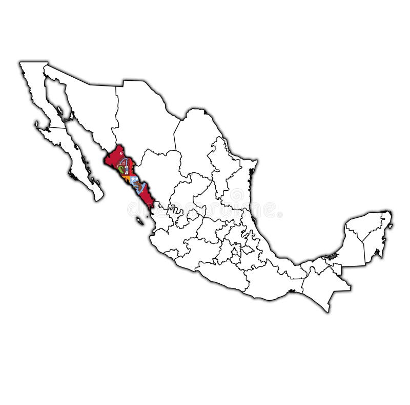 Sinaloa on Administration Map of Mexico Stock Illustration ...