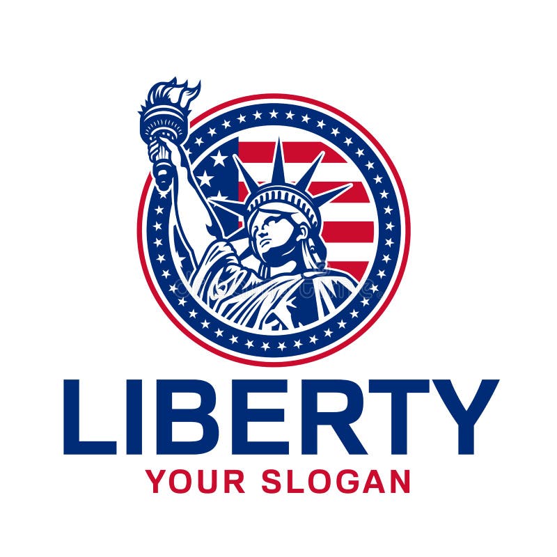 Emblem with Statue of Liberty Stock Vector - Illustration of patriotic ...