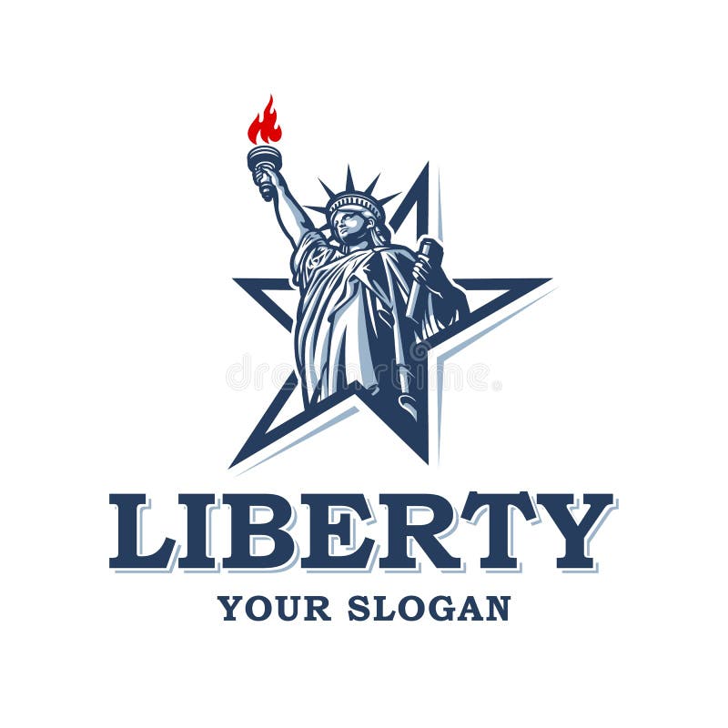 Emblem with Statue of Liberty Stock Vector - Illustration of business ...
