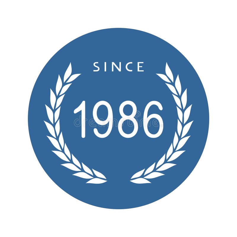 Since 1986 emblem symbol stock vector. Illustration of circle - 292580212