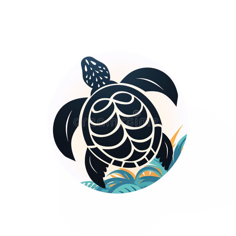 Emblem Symbol Badge with Turtle on White Background Stock Illustration ...
