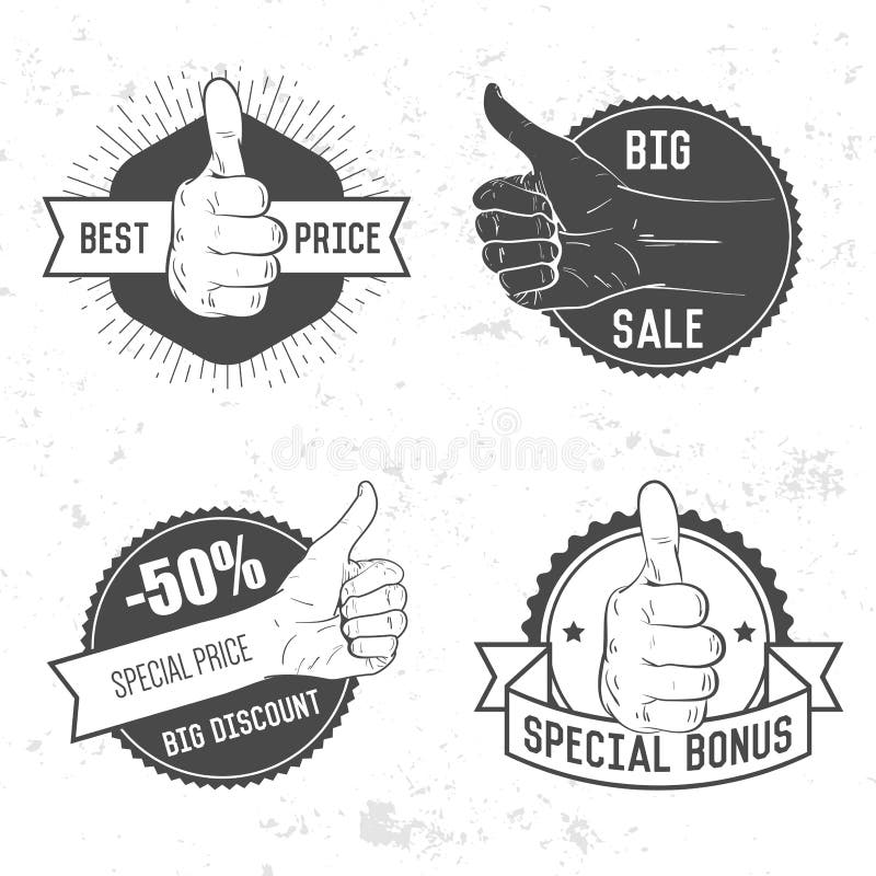 Emblem, Symbol Eller Logotyp Med Handen Vektor Illustrationer ...