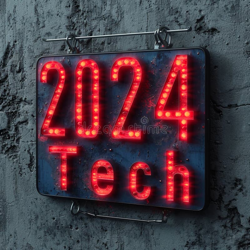 The Emblem of 2024. the Symbol of the Year of Technology Stock Photo ...
