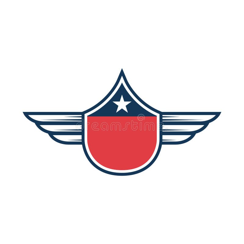 Emblem Template with American Flag and Wings. Design Element for Emblem ...